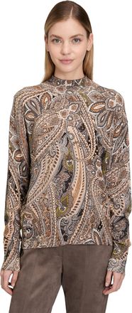 Betty Barclay Damen Feinstrickpullover mit Stehkragen 38, Grau/Beige