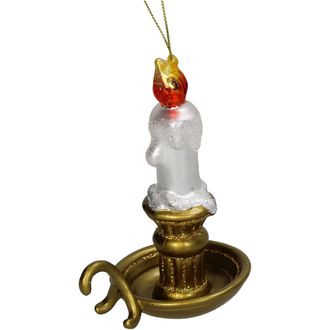 HD Collection Christbaumschmuck Glas 12,7cm - Kerze mit Flamme Aufhängen - Weihnachtsbaum Anhänger für Weihnachten - Christbaumanhänger & Weihnachtsbaumschmuck - We