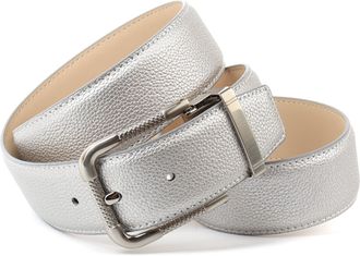 Anthoni Crown Damen Lederg&uuml;rtel in Silber SI1TVTS G&uuml;rtel, 85