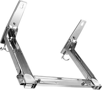 BESPORTBLE Generisch Wandmontierte Mikrowellenhalterung aus Edelstahl Ausziehbarer Faltbarer Ofenst&auml;nder mit Haken Platzsparendes K&uuml;chenregal mit Hoher Tragf&auml;hig