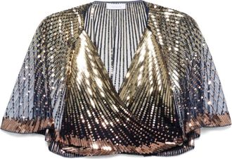 Paco Rabanne Oberteil mit Pailletten - Blau