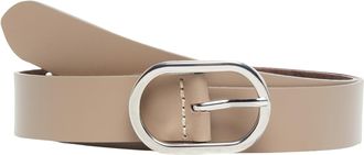 s.Oliver Hochwertiger Ledergürtel mit ovaler Schließe und Logo-Detail