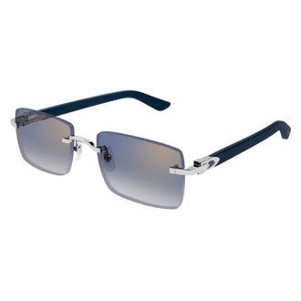 Cartier CT0579S Rimless Metal Sunglasses - Silver