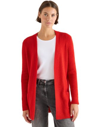 Cecil Damen 2515493 Offener Struktur-Cardigan, Fiery red, M
