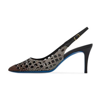 Loriblu Slingback gioiello aus schwarzem Nappaleder mit verwaschenen Cut-out-Details - - Shoes - Damen - Schwarzk - 39 EU