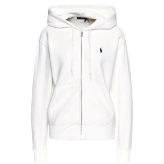 Polo Ralph Lauren Femme, Sweatshirts et sweats &agrave; capuche, Blanc, Taille: 42 FR Sweat &agrave; capuche zipp&eacute;