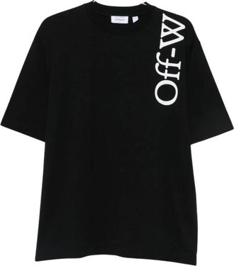 Off-white Rundhals-T-Shirt mit kurzen &Auml;rmeln - - Tops - Herren - Schwarzk - M