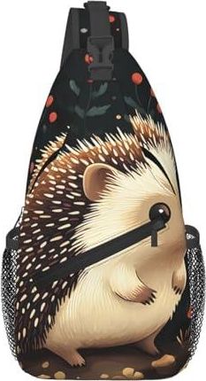 Generic Sac &agrave; dos &agrave; bandouli&egrave;re motif fleurs et h&eacute;rissons, sac &agrave; dos de voyage pour homme, sac &agrave; dos de randonn&eacute;e