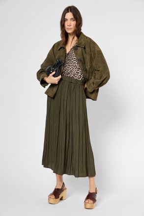 Gerard Darel Jupe satin&eacute;e pliss&eacute;e - VANINA - Bronze