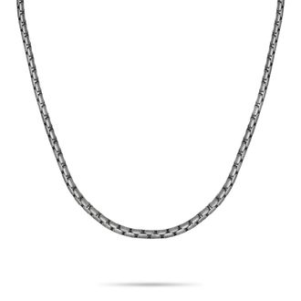 s.Oliver Herren Necklace - Halskette aus mattiertem Edelstahl - IP Gun - Venezianerkette 55 cm - wasserfest & hautfreundlich