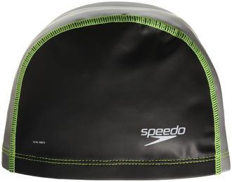 Speedo Uni - Erwachsene Badekappe Stretch-Fit-Kappe, Schwarz/Silber, Small/Medium