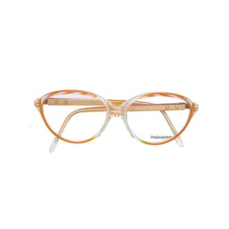 Saint Laurent Pre-owned Acetat sonnenbrillen - - Pre-owned - Damen - Orange - ONE SIZE