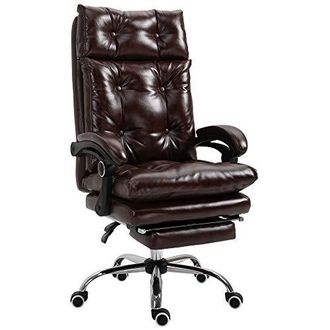 Vinsetto Fauteuil de Bureau, Chaise de Bureau Ergonomique avec Hauteur r&eacute;glable, Dossier inclinable et Repose-Pied r&eacute;tractable et pivotant &agrave; 360&deg;, Cuir synth&eacute;t