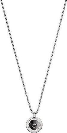 Emporio Armani Collier Pour Hommes, Longueur : 525mm, Taille Du Pendentif : 20X20X3mm Collier En Acier Inoxydable Argenté, EGS2725040