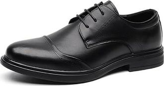 Generic Chaussures habillées Oxford for Hommes, à Lacets, Bout Droit, en Cuir végétalien, Bout Rond, Chaussures Derby, Semelle en Caoutchouc, Basses, antidéra
