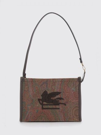 Etro Mini sac &agrave; bandouli&egrave;re en coton enduit Paisley avec d&eacute;tails en cuir de veau