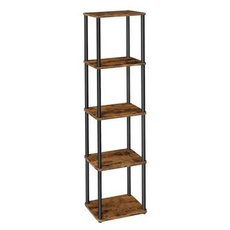 Vasagle Superschnelle werkzeuglose Montage, Regal mit 5 Ebenen, Standregal, Aufbewahrungsregal, 23,8 x 38 x 139 cm, Wohnzimmer, Schlafzimmer, Küche, vintagebr