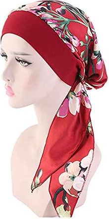 Generic Bonnet Turban Chimio pour Femme Motif De Ruban Rose Bonnets Amples Contre Le Cancer Beanie Headscarf Chapeau Casquettes en Serre Lavées Vêtements Déte