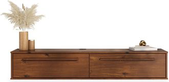 IDIMEX Lowboard TECCA mit 2 T&uuml;ren, Kastanie Farben - h&auml;ngendes TV Board aus massivem Kiefernholz, modernes Design mit Klappenbeschl&auml;gen, platzsparend f&uuml;r Woh