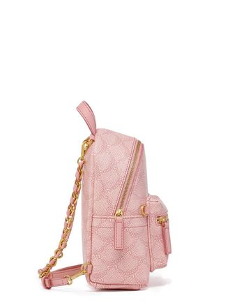 MCM Womens Stark Lauretos Backpack Pink Polyurethane Backpacks