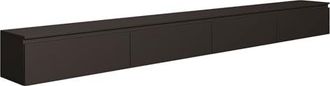 Selsey TV Lowboard H&auml;ngend 300 cm Schwarz 4 F&auml;cher mit Klappfronten Elegantes Design f&uuml;r Moderne Wohnzimmer Spanplatte 16 mm Stauraum f&uuml;r Elektronik Ideal f&uuml;