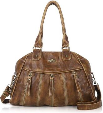 Angel Kiss Sac &agrave; main pour femme - En cuir synth&eacute;tique souple - Style vintage, marron