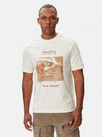 Napapijri T-Shirt Cabin NP0A8B3F Creme Relaxed Fit