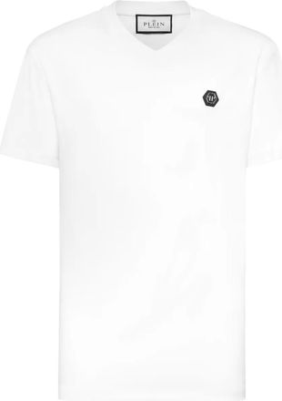 Philipp Plein t-shirt à col v - Blanc