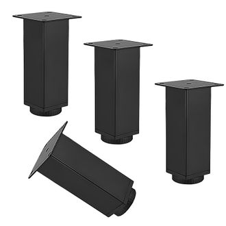 Generic 10 cm Hohe M&ouml;belf&uuml;&szlig;e F&uuml;r K&uuml;che, Tisch, Stuhl, Schreibtisch, Schrank, 4er-Set Metall-Schrankf&uuml;&szlig;e Mit Rutschfester Unterseite Und Verstellbarer Fu&szlig;kappe