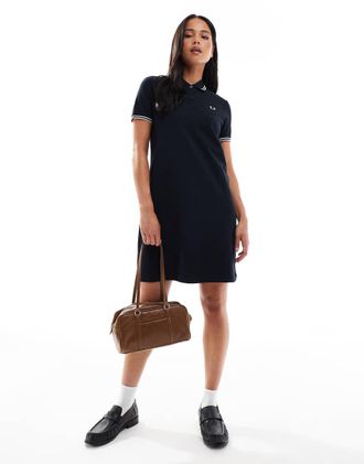 Fred Perry Robe à liserés - Bleu marine