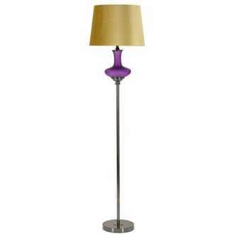 Dmora Stehlampe Pepoli, Bodenlicht, Lampe, Stehleuchte, 40x40 h167 cm, Lila und Gelb - Dmora
