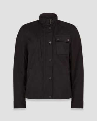 Belstaff KateS Cottage Motorradjacke F&uuml;r Damen Gewachste Baumwolle Schwarz 3xl