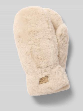 Kurt Beines Handschuhe aus Kunstfell mit Label-Detail