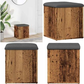 vidaXL Banc de rangement vieux bois 42x42x45 cm bois dingénierie - Vidaxl