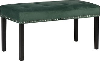 Beliani Stilvolle Bank Samtstoffbezug mit Metallnieten grün Yorkton