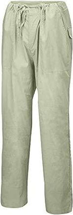 Generic Pantalon de loisirs pour homme en coton et lin - Pantalon d&eacute;t&eacute; pour homme - L&eacute;ger - Couleur unie - Jambe droite - Pantalon de jogging confortable - Pa