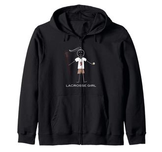 Whyitsme Design Lustiges Lacrosse-M&auml;dchen f&uuml;r Damen Kapuzenjacke