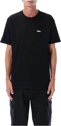 Obey Homme, Tops, Noir, Taille: M Logo Detail Short Sleeve T-Shirt