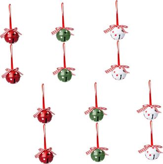 Supvox 12 Stück Teiliges Metall Weihnachtsglocken mit Stern und Punktmuster Leichte DIY Anhänger für Weihnachtsbaumdeko Langlebige und Stabile Hängedekoratio