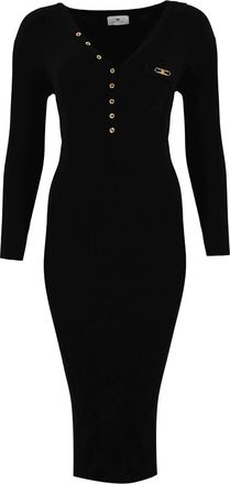 Elisabetta Franchi Knielanges Kleid - Schwarz