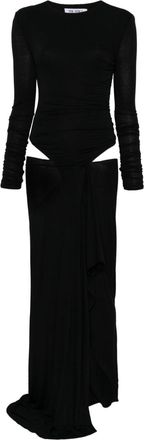 The Attico robe longue à découpes - Noir