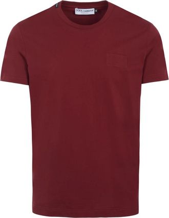 Dolce & Gabbana Klassisches T-Shirt mit kurzen &Auml;rmeln - - Tops - Herren - Rot - S