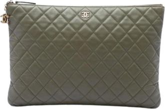 Chanel Pre-owned Quilted Lambskin Clutch - - Pre-owned - Damen - Gr&uuml;n - ONE SIZE