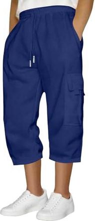 Generic Pantalon de jogging pour homme - Gris - Longueur 3/4 - Pantalon de loisirs baggy - Confortable - Pantalon de plage respirant - Pantalon de surv&ecirc;tement