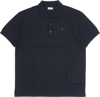Burberry Homme, Tops, Bleu, Taille: S Polo en coton avec EKD en m&eacute;tal