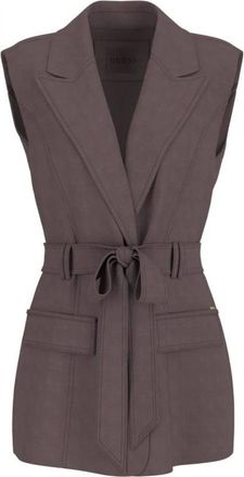 Guess Femme, Vestes, Brun, Taille: 38 FR Elasticated Waistband Blazer
