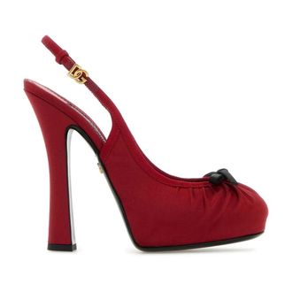 Dolce & Gabbana Rote Satin High Heel Pumps - - Shoes - Damen - Rot - 35 EU