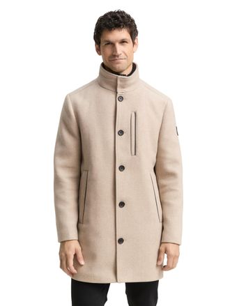 Tom Tailor Herren 2-in-1 Wollmantel mit Abnehmbarer Innenjacke