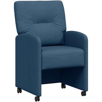 vidaXL Esszimmerstühle mit Rollen 2 pcs Blau 57 x 67 x 95 cm Stoff vidaXL