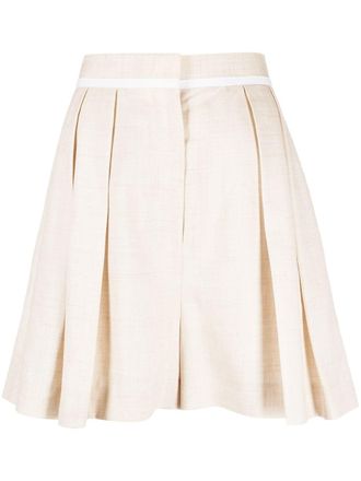 Stella McCartney short taille-haute &agrave; pinces - Tons neutres